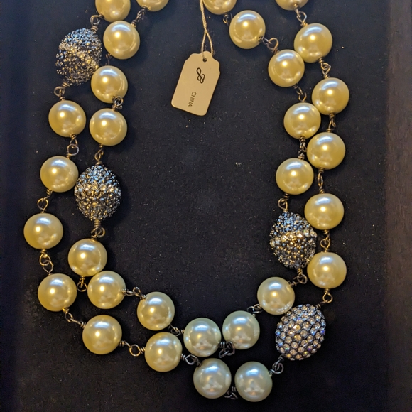 Joan Boyce | Jewelry | Joan Boyce Pearl And Swarovski Crystal Pave Egg ...